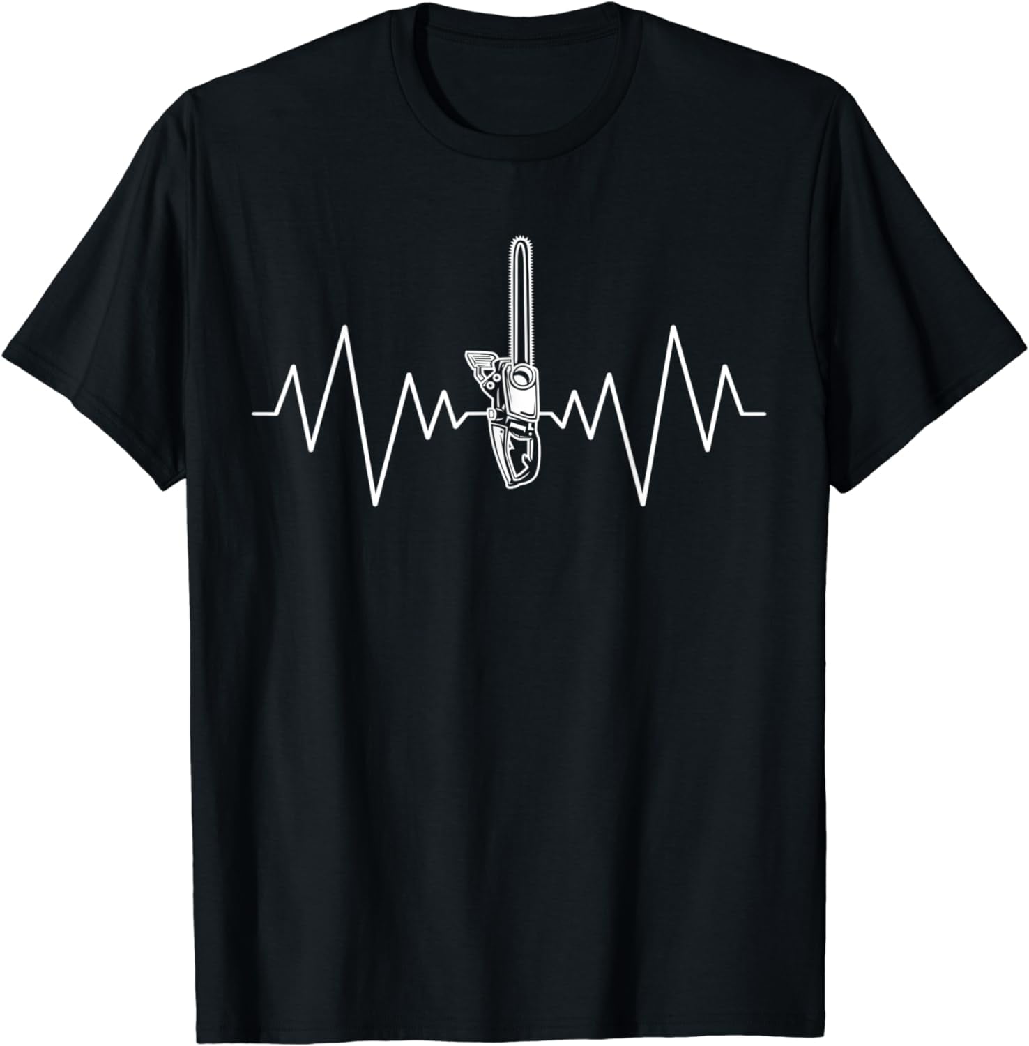 Chainsaw Heartbeat ECG Funny T-Shirt - Walmart.com