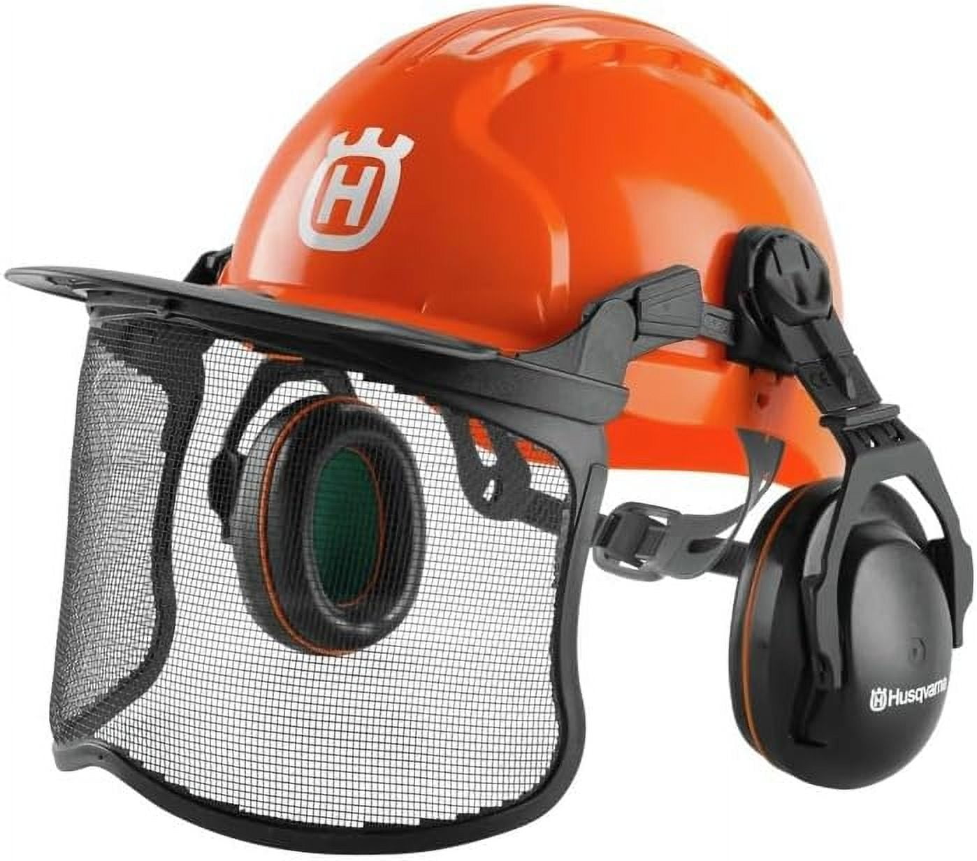 Chainsaw Helmet with Metal Mesh Face Shield, Adjustable Ear Muffs for ...