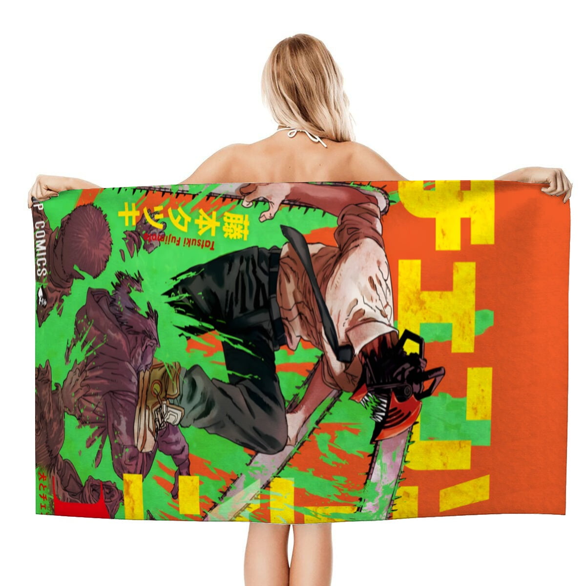 Chainsaw Man Beach Quick Drying Towel, travel-friendly, quick-drying, sand-proof, and perfect ...