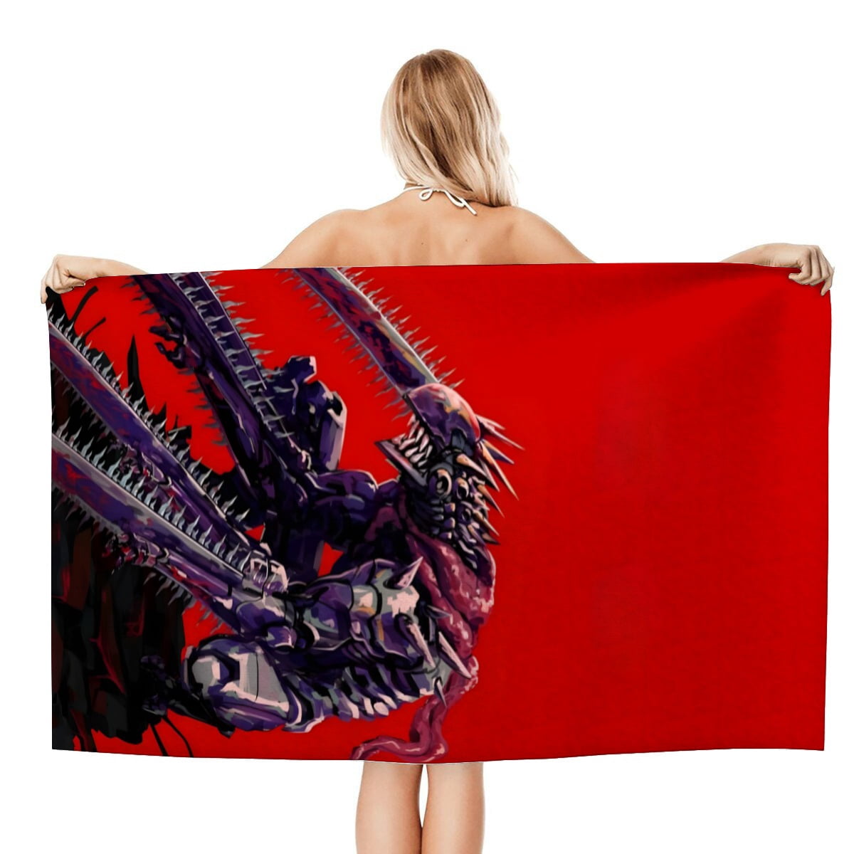 Chainsaw Man Beach Quick Drying Towel, vibrant design, lightweight ...