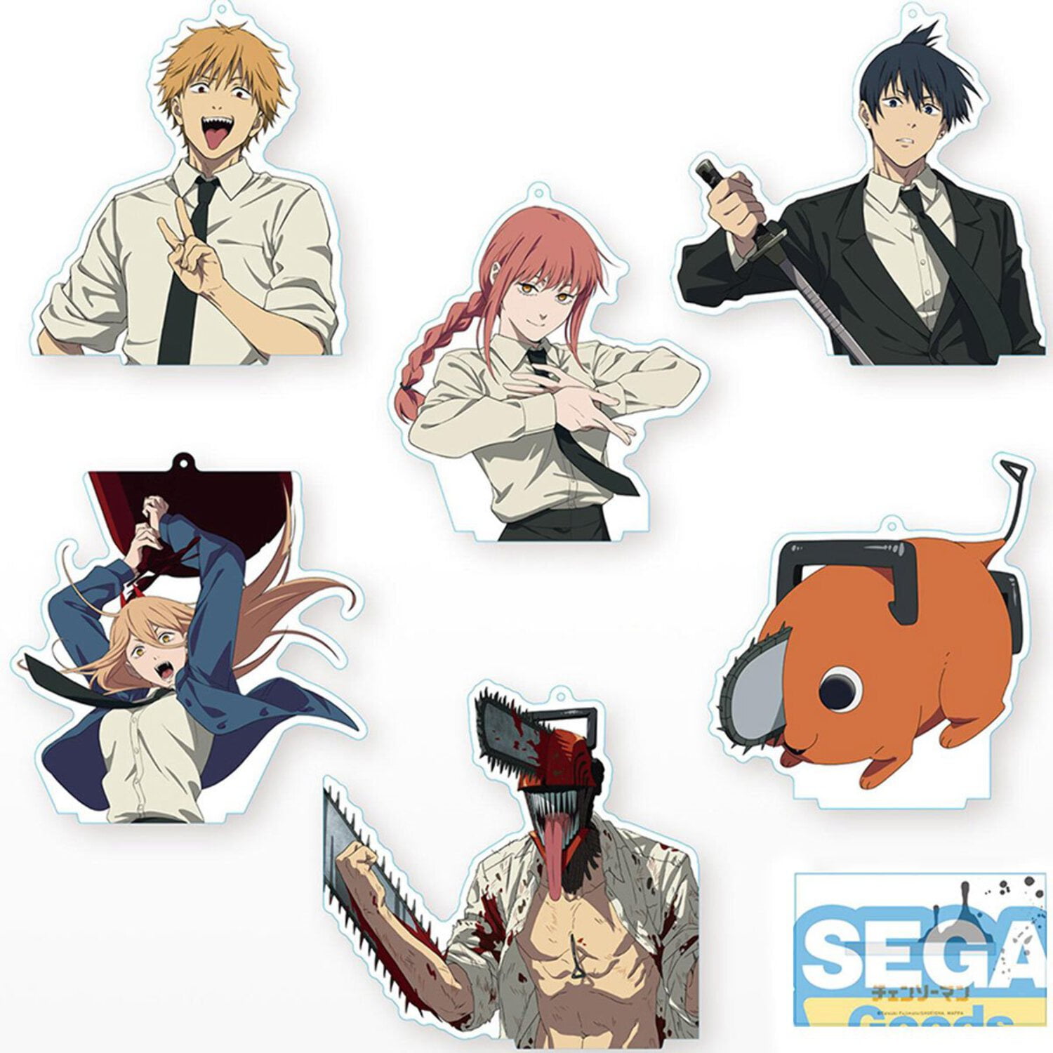 Chainsaw Man Big Clear Keychain with Stand Set of 6 - Random - Walmart.com