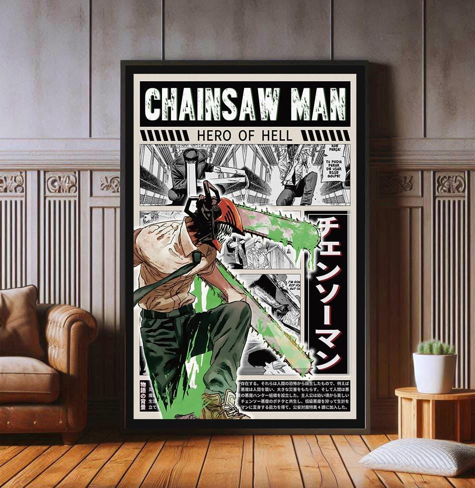 Chainsaw Man Denji Anime, High Quality Canvas, Japanese Popular Anime ...