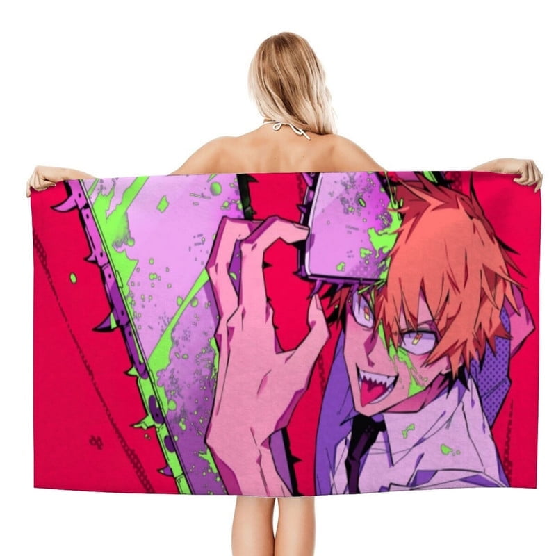 Chainsaw Man Gifts Beach Towel for Women Girl Or Boys Birthday Inspired Fan Bath Outdoor Music ...