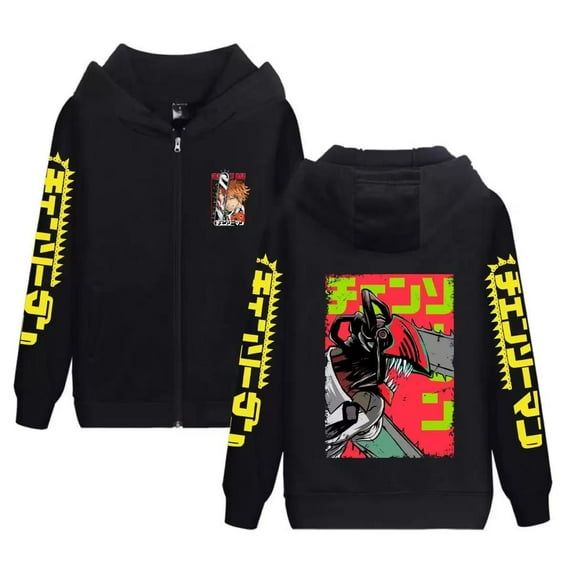 Chainsaw Man Graphic Sweatshirts Halloween Anime Zipper Pullover street ...