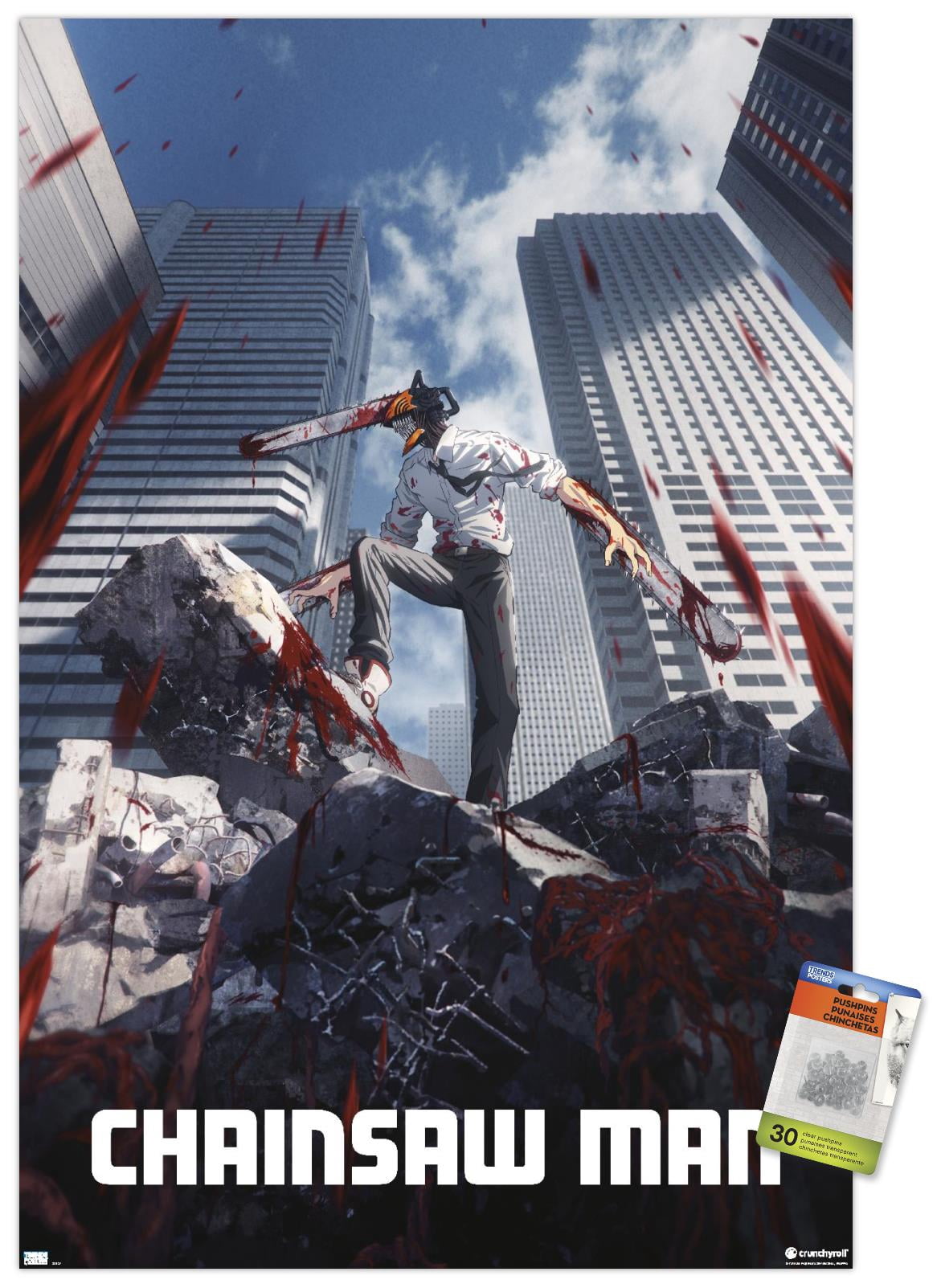 Chainsaw Man - Key Art Wall Poster with Pushpins, 22.375" x 34 ...