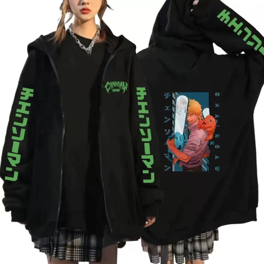 Chainsaw Man Makima Graphic Sweatshirts Anime Zipper Pullover street ...