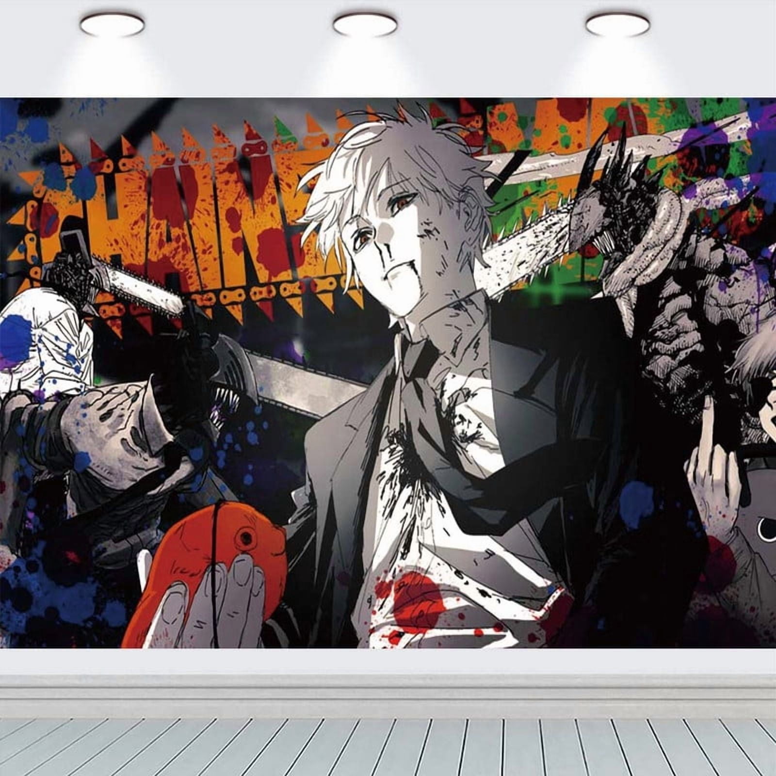 Chainsaw Man Party Supplies Backdrop Banner Poster Birthday Decorations ...