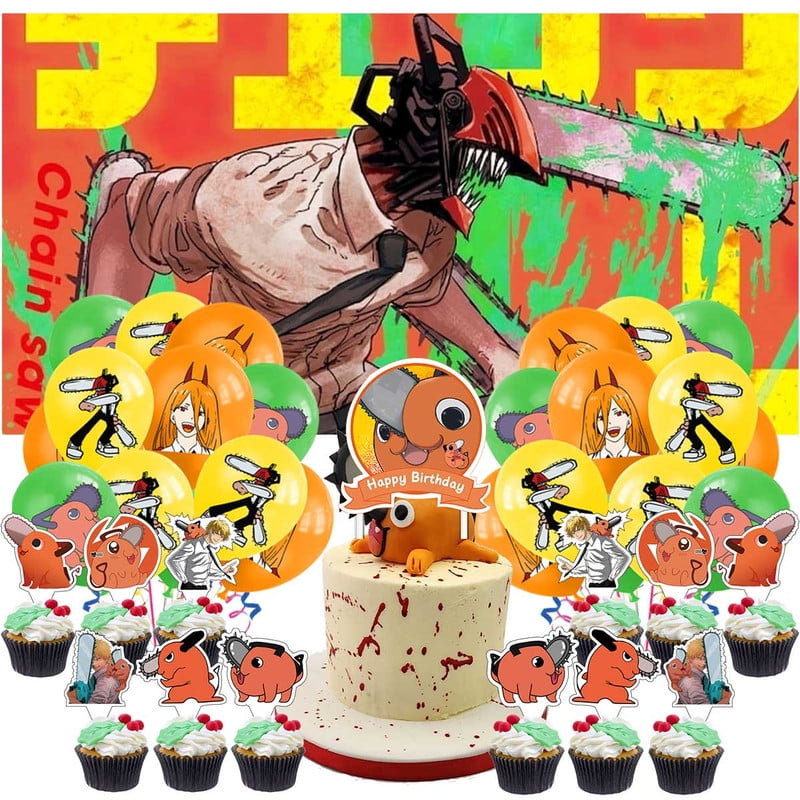 Chainsaw Man Party Supplies Cake Topper Decor Kit Latex Balloons ...