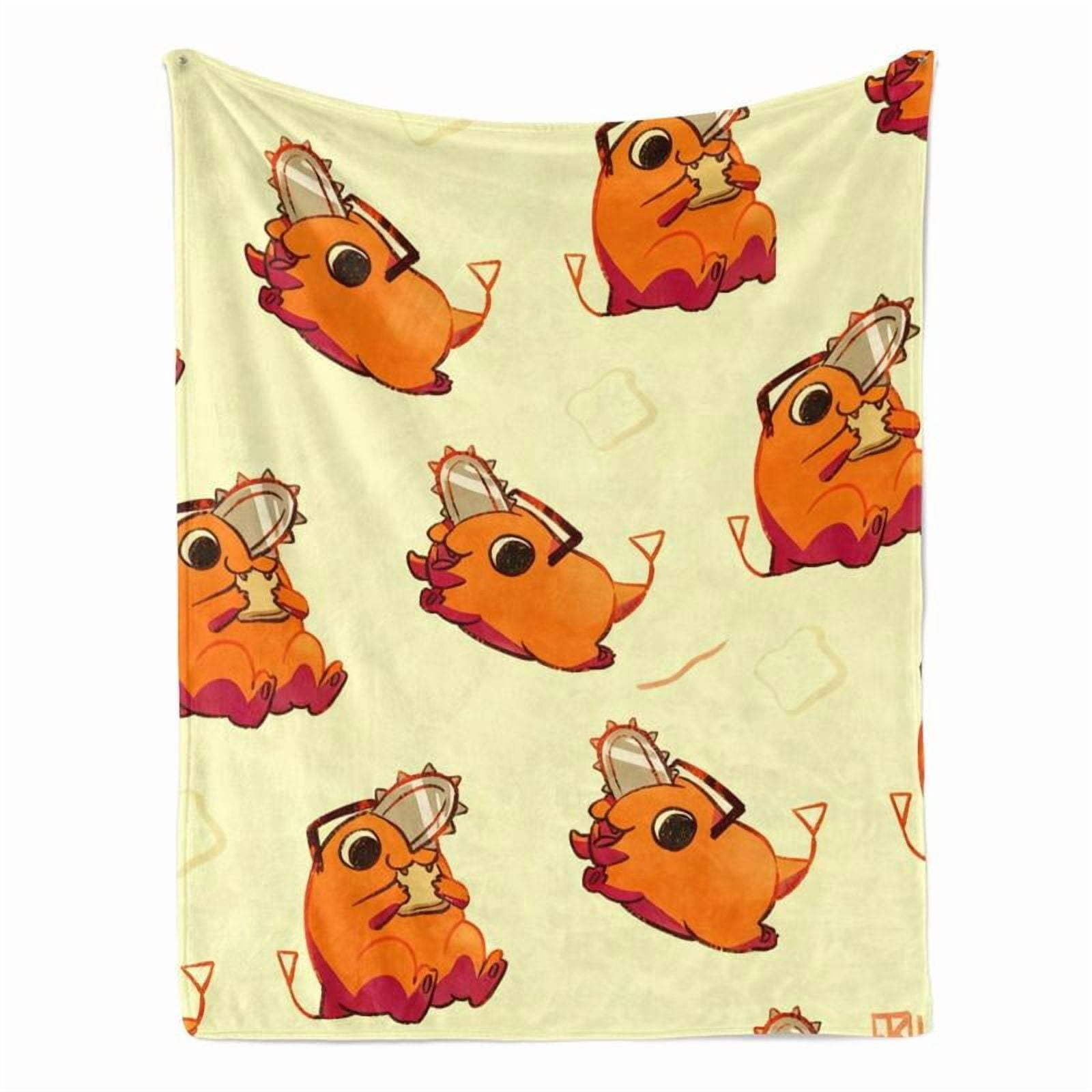 Chainsaw Man Pochita Flannel Blanket - Light Yellow, Cute Pochita ...