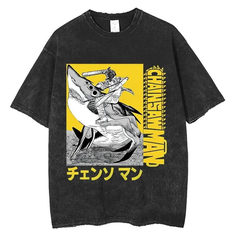 Chainsaw Man Shark Slayer Vintage T-Shirt_1 - Walmart.com