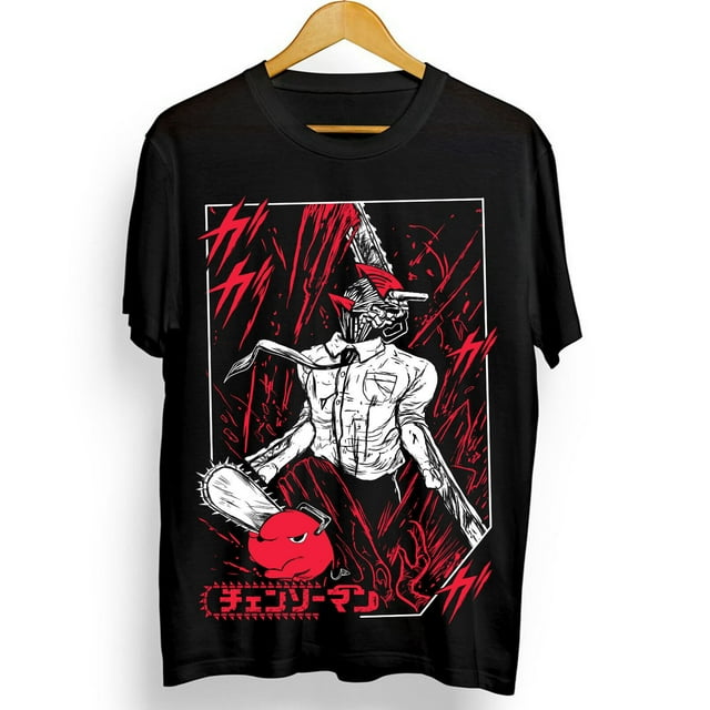 Chainsaw Man T-Shirt Chainsaw Man Anime Csm Denji Power Black Shirt ...