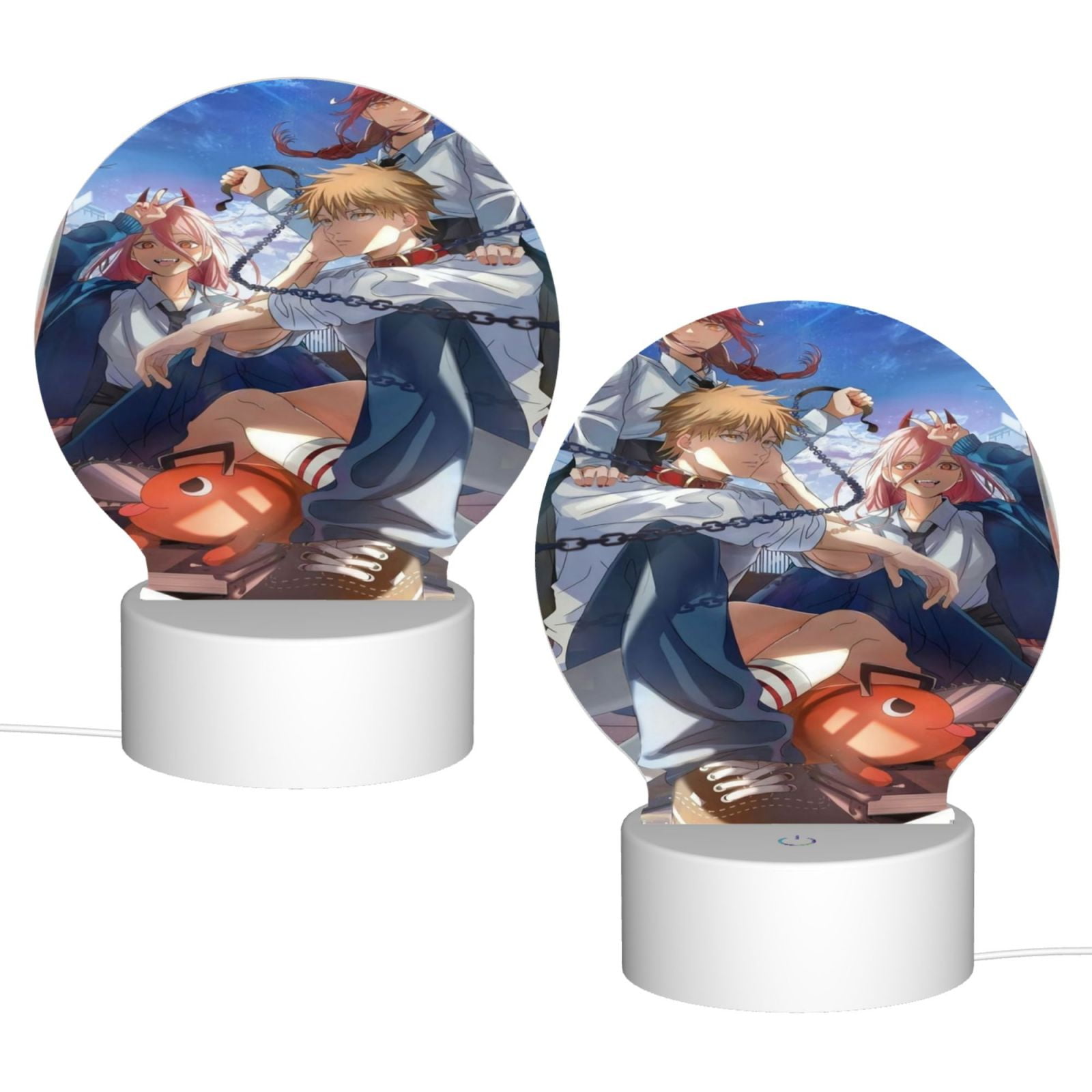 Chainsaw Man anime round acrylic night light is suitable for rooms ...