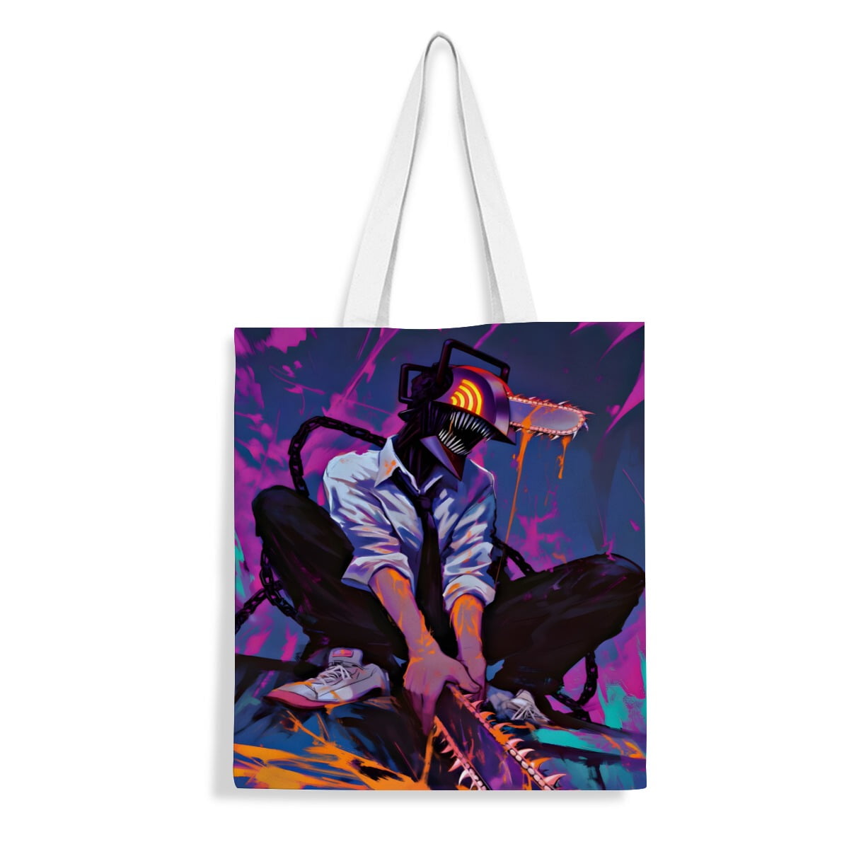 Chainsaw Man canvas Tote Bag handbag: Cute cat design tote for women ...