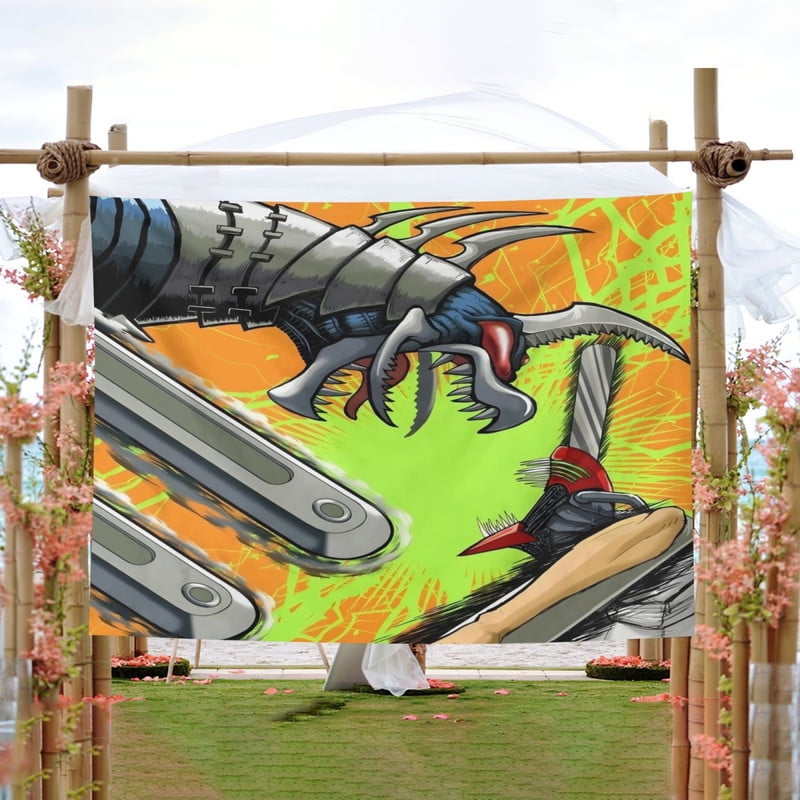 Chainsaw Man pattern wall hanging 50*60 inches high-quality peach skin ...