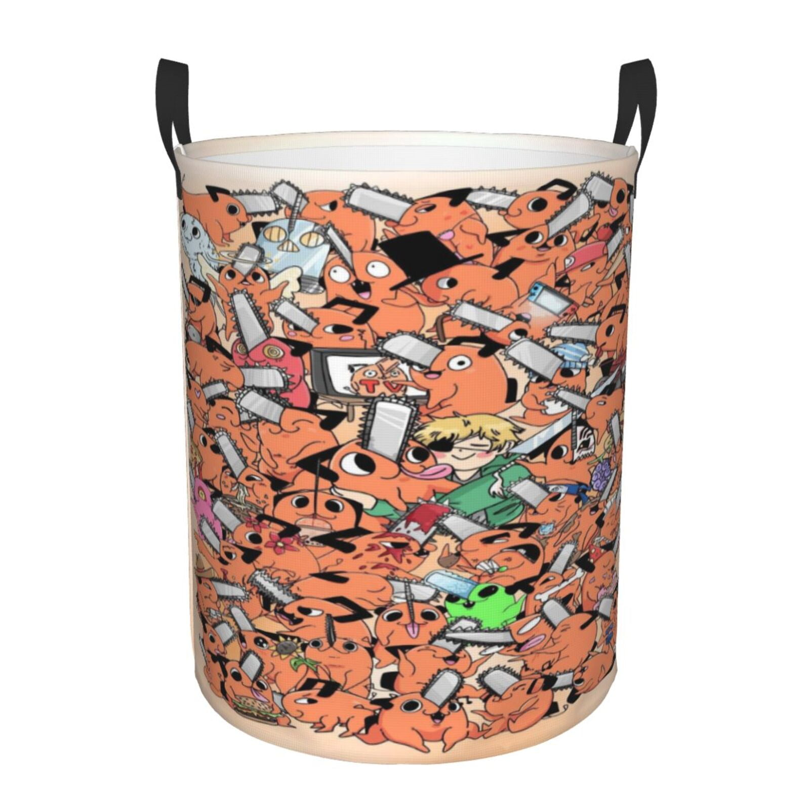 Chainsaw Orange Men 3d Graphic Flame Laundry Basket Fire Flame Clothes ...