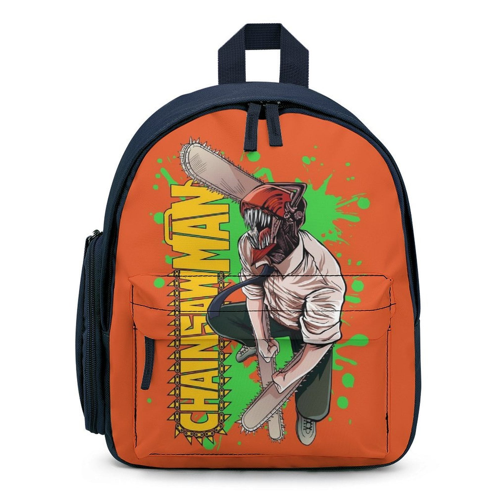 Chainsaw Orange Men Backpack for Men Women Small Bookbag with Front ...