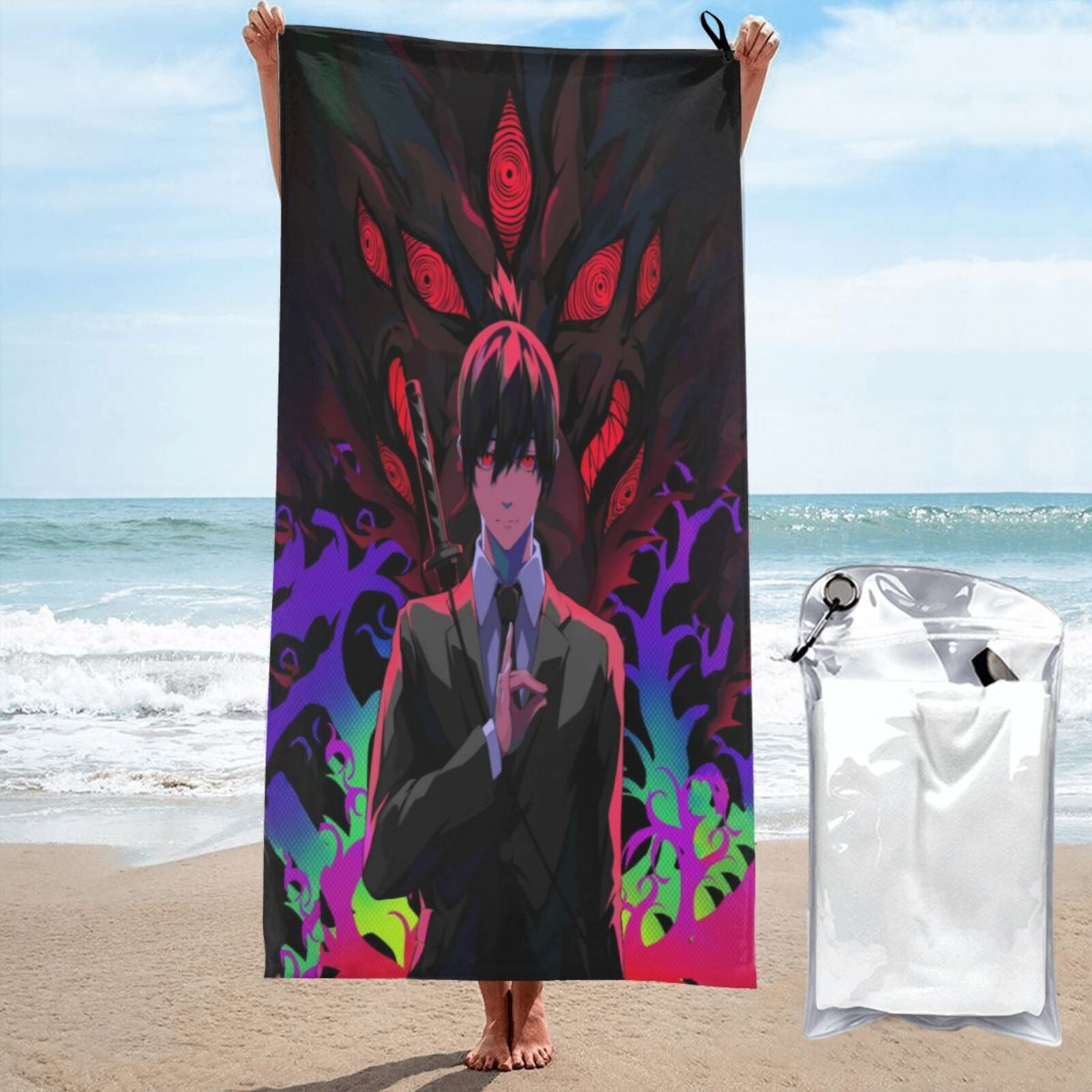 Chainsaw Orange Men Beach Towel Quick-Drying Bath Towel Beach Blanket ...