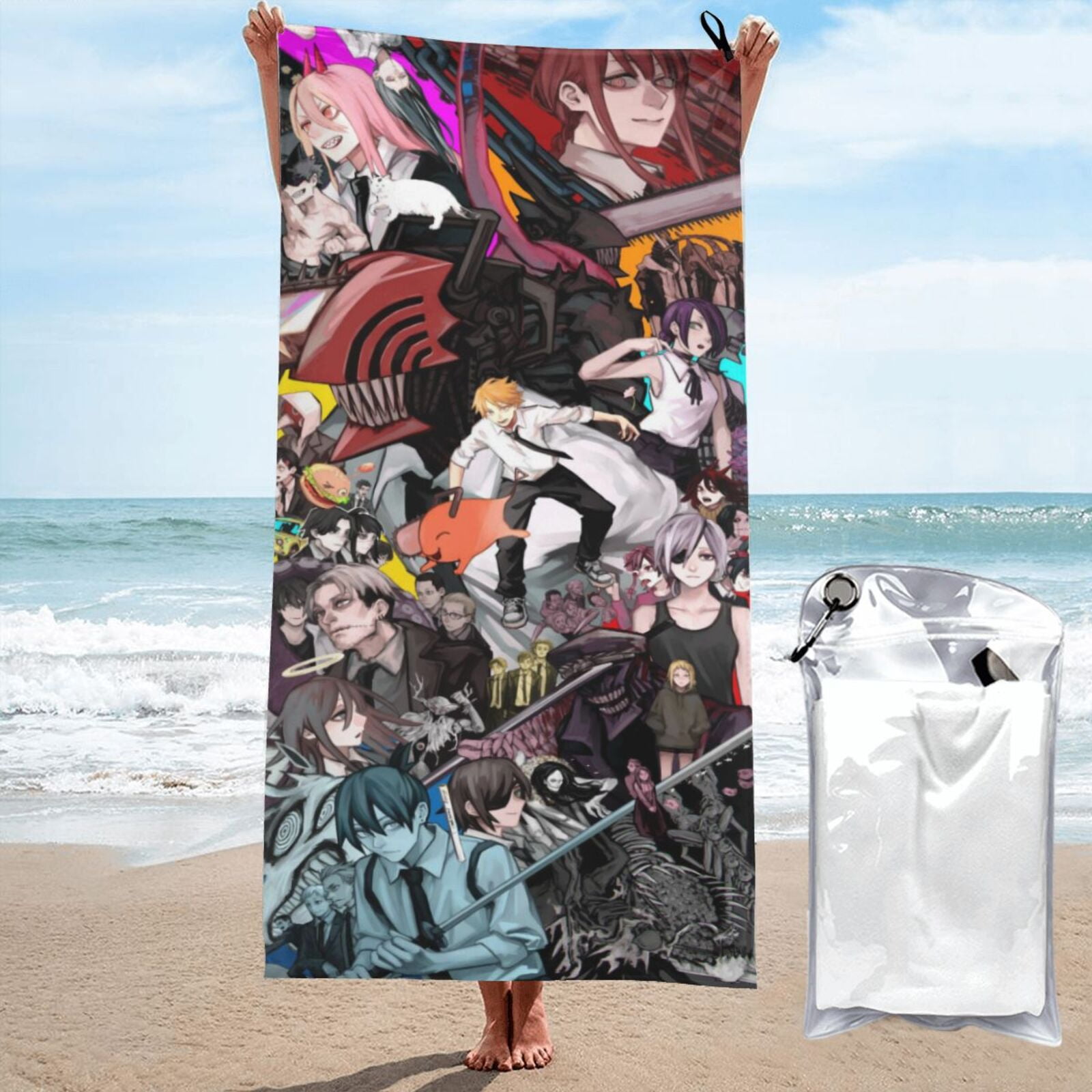 Chainsaw Orange Men Beach Towel Quick-Drying Bath Towel Beach Blanket ...