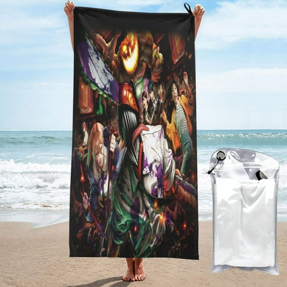 Chainsaw Orange Men Beach Towel Quick-Drying Bath Towel Beach Blanket ...