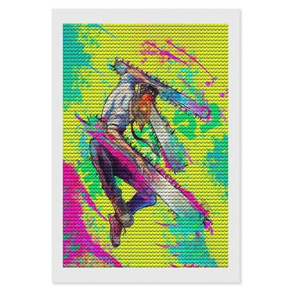 Chainsaw Orange Men Diamond Art Kits for Adults DIY 5D Round Full Drill ...