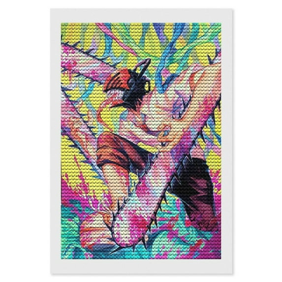 Chainsaw Orange Men Diamond Art Kits for Adults DIY 5D Round Full Drill ...