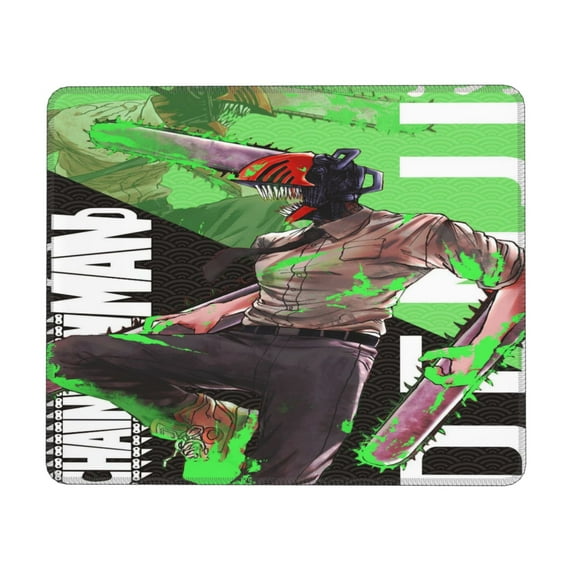 Chainsaw Orange Men Mouse Pad Square Stitched Edges Non-Slip Rubber ...