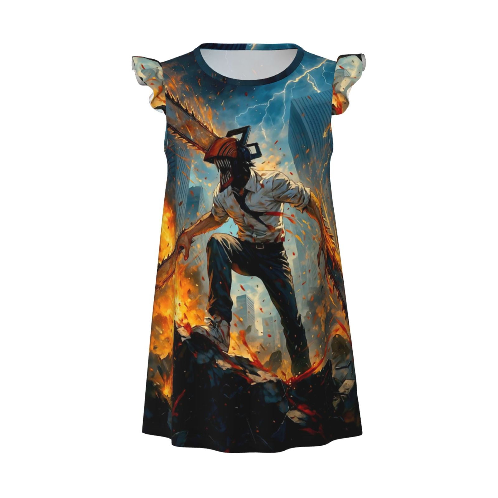 Chainsaw Orange Men Nightgown Princess Pajama Dresses For Sleepwear ...