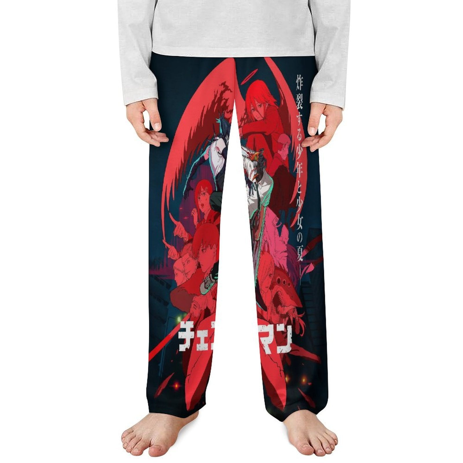 Chainsaw Orange Men Pajama Pants Cartoon Casual Lounge PJ Bottoms with ...