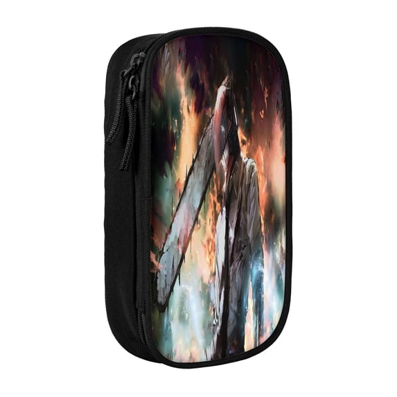 Chainsaw Orange Men Pencil Case Portable Pen Bag Pouch With Zipper ...