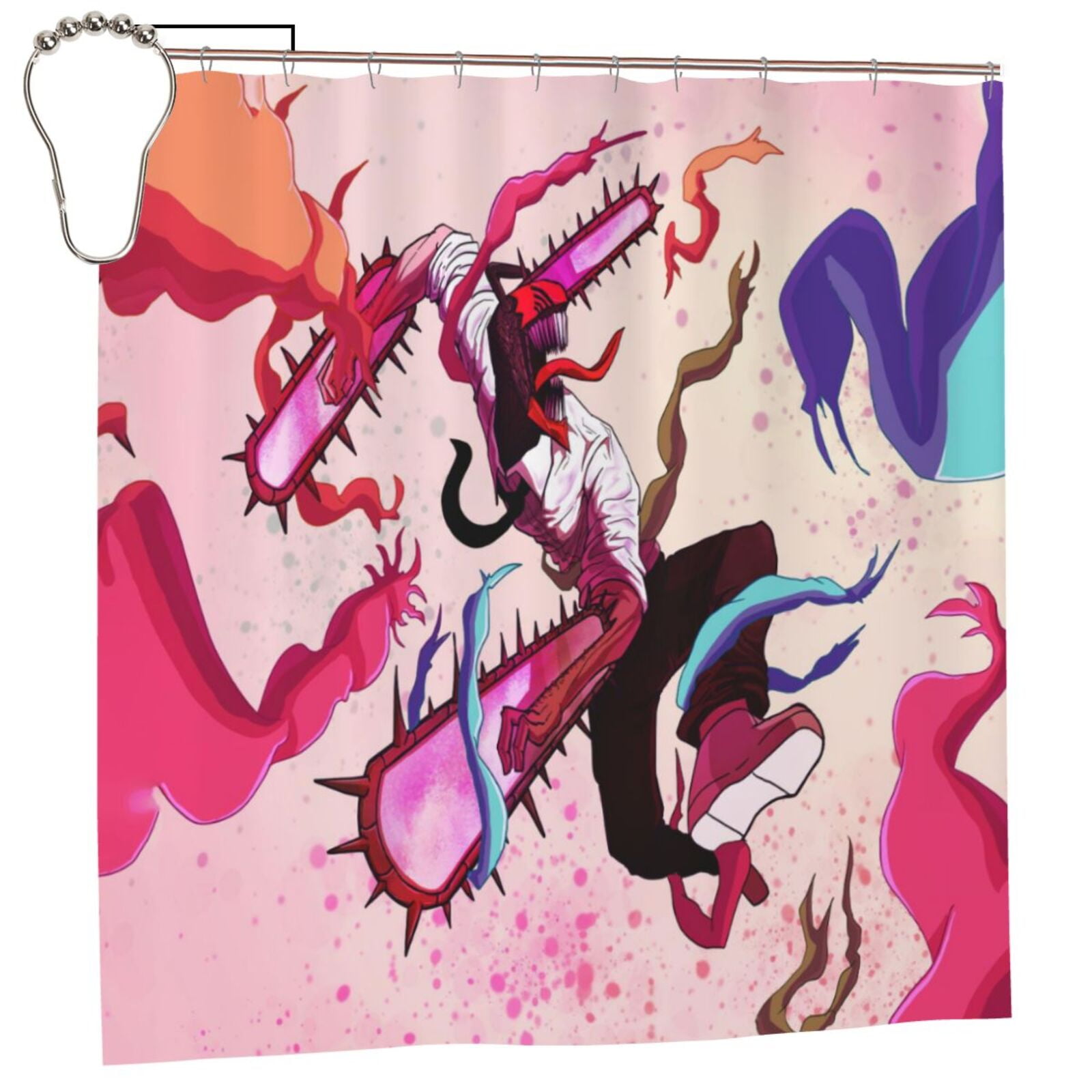 Chainsaw Orange Men Shower Curtain For Kids Children Cute Shower ...