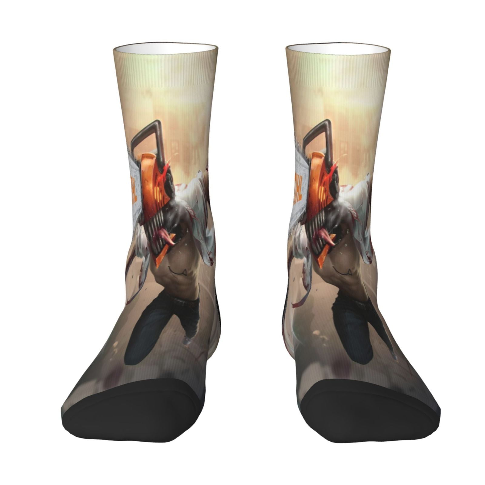Chainsaw Orange Men Socks Funny Long Socks For Running Cycling Athletic ...