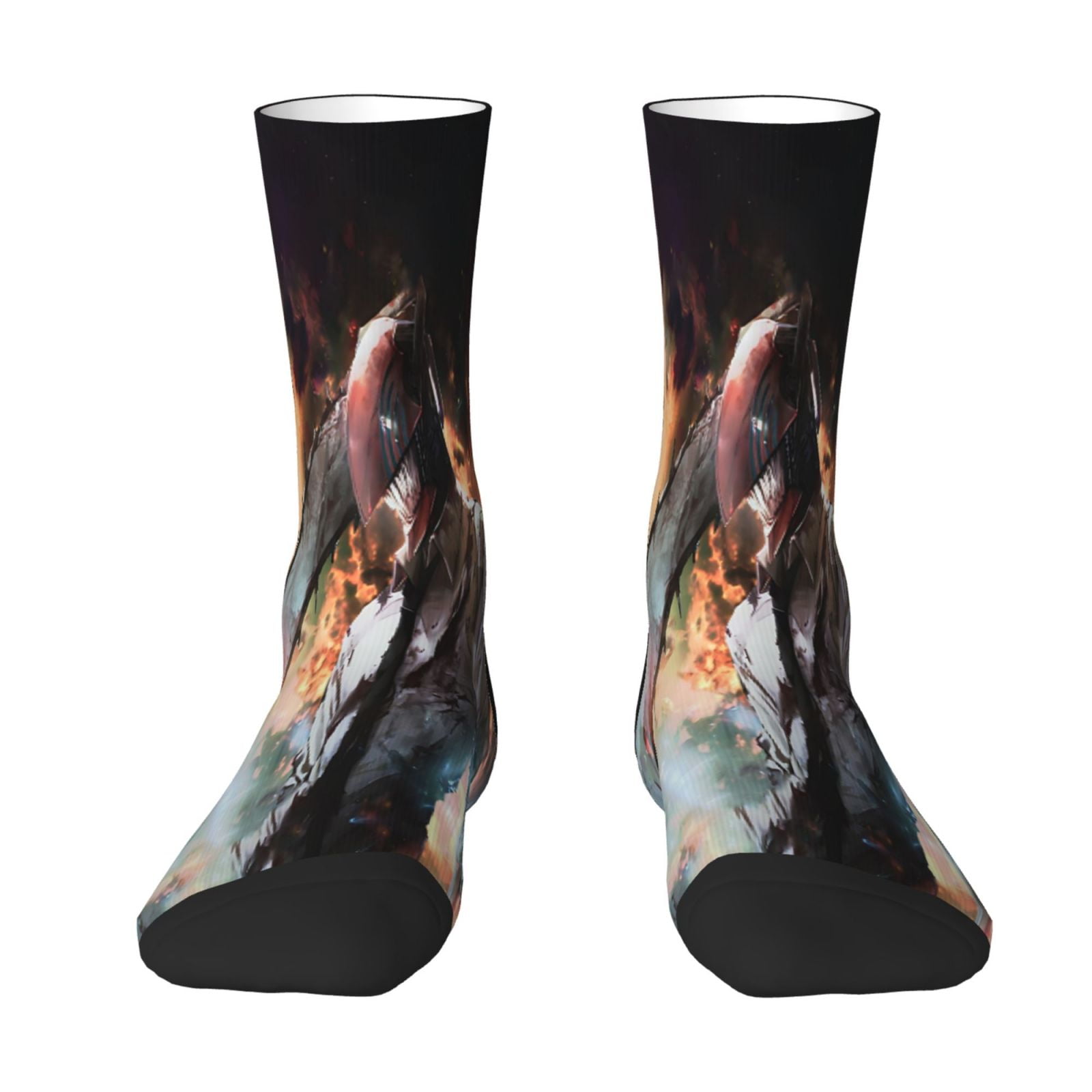 Chainsaw Orange Men Socks Funny Long Socks For Running Cycling Athletic ...