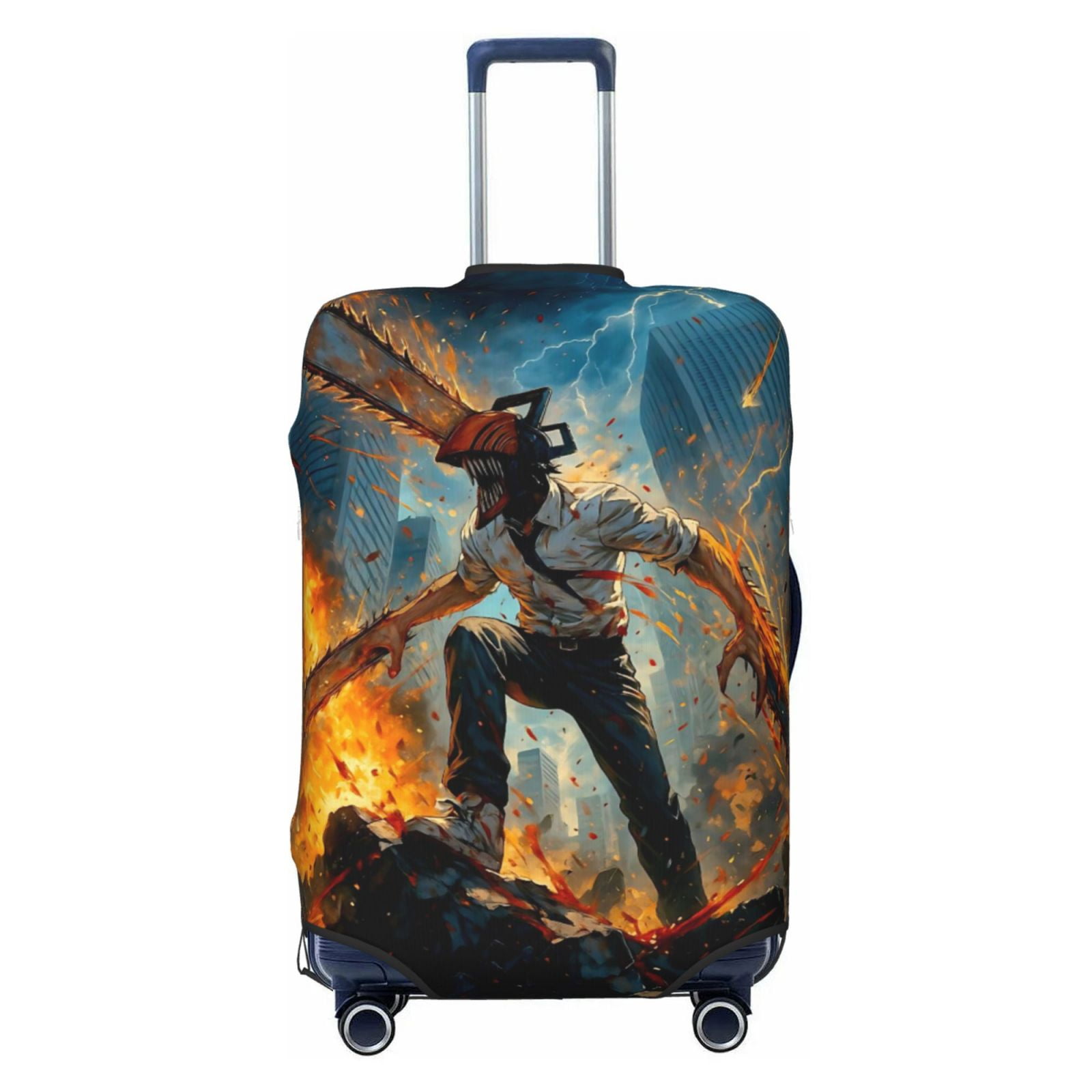 Chainsaw Orange Men Travel Luggage Cover Washable Suitcase Cover ...