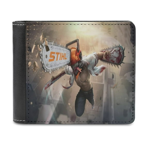 Chainsaw Orange Men Wallet for Men Leather Purse Clutch Card Holders ...