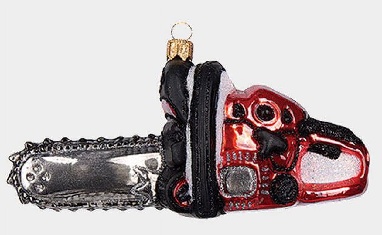 Chainsaw Power Tool Polish Mouth Blown Glass Christmas Ornament Saw ...