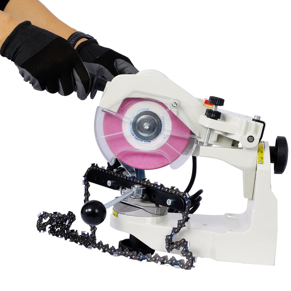 Chainsaw Sharpener, 120V Compact Bench Grinder with Dressing Brick ...