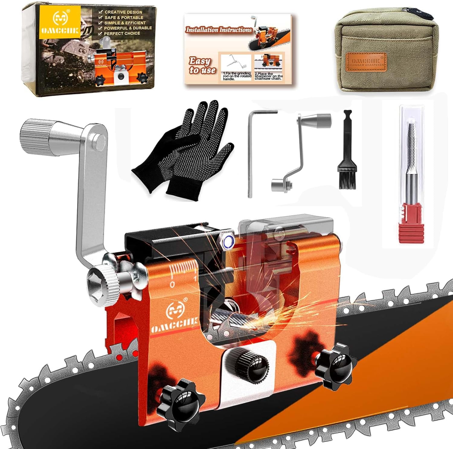 Chainsaw Sharpener Jig, Chain Saw Sharpener Tool with High Hardness ...