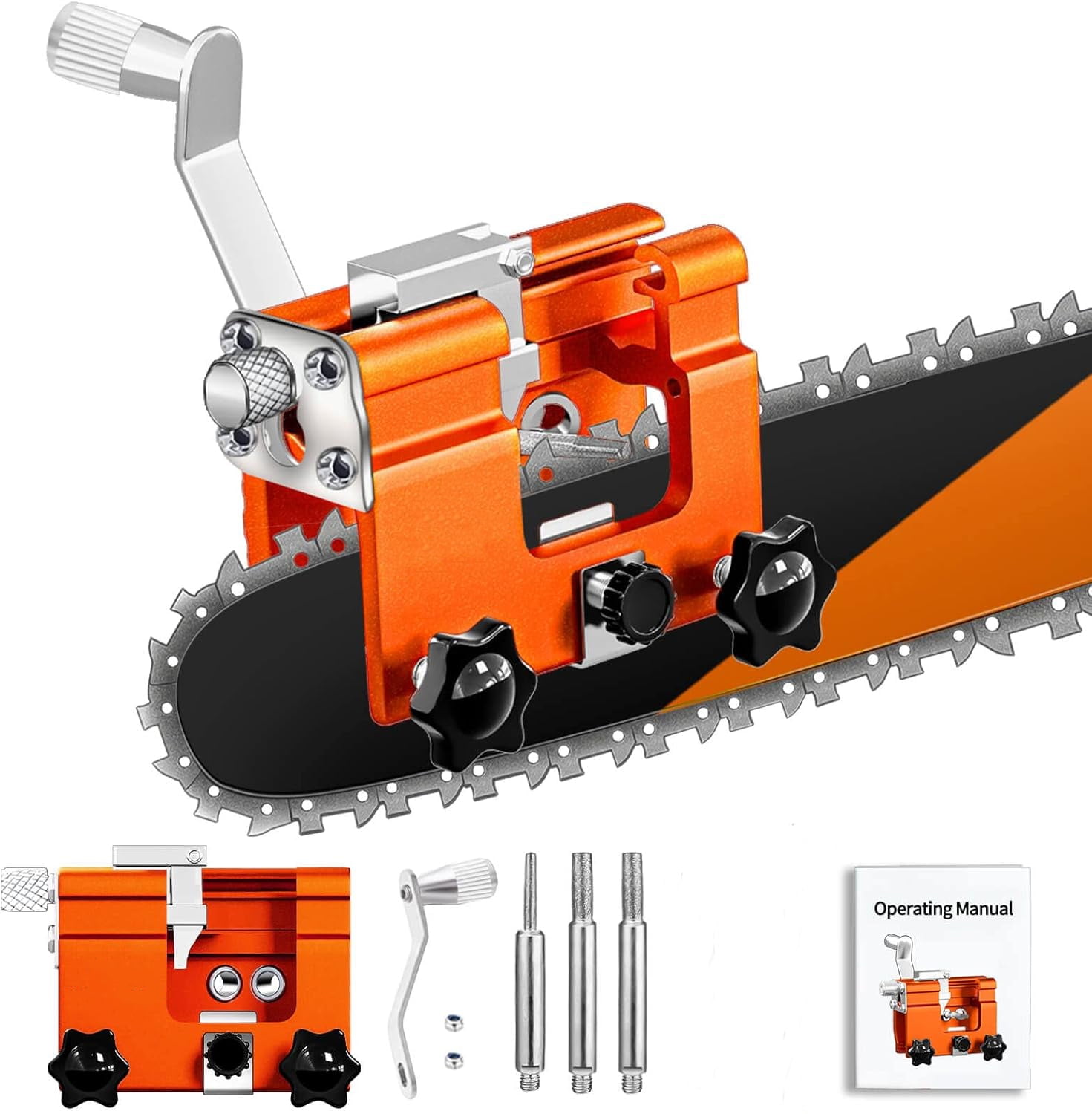 Chainsaw Sharpener Jig Kit, Portable Chainsaw Sharpening Tool with Burr ...
