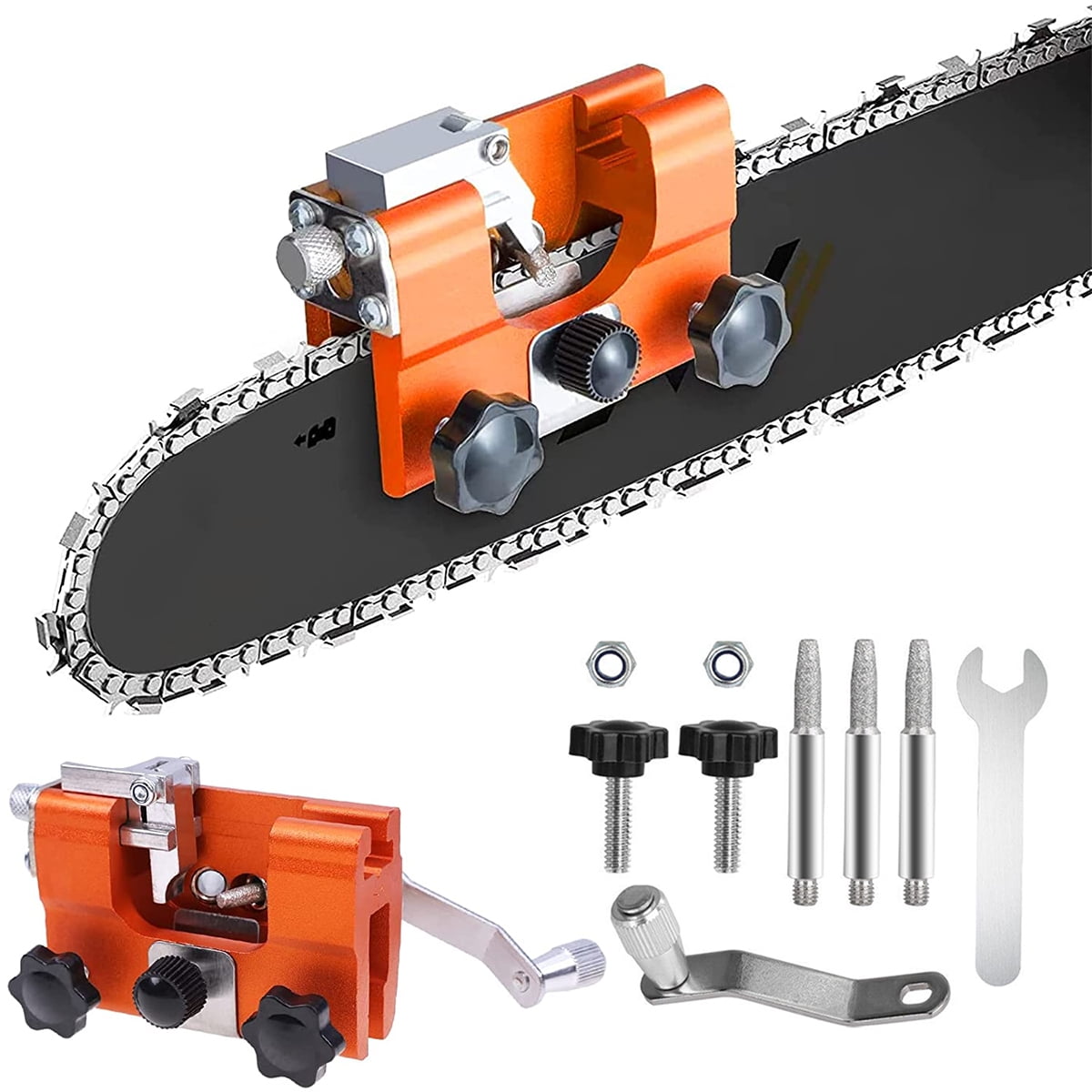 Chainsaw Sharpener Jig Kit, Portable Chainsaw Sharpening Tool with 3 ...