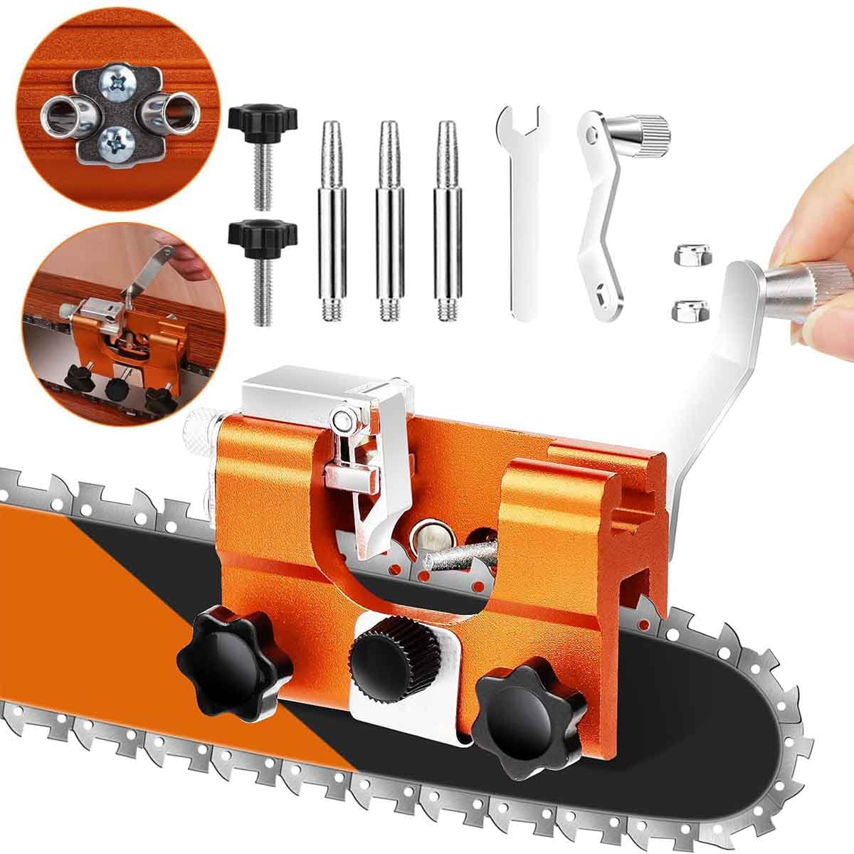 Portable Hand-Cranked Chainsaw Sharpener Kit, Durable Stainless Steel ...