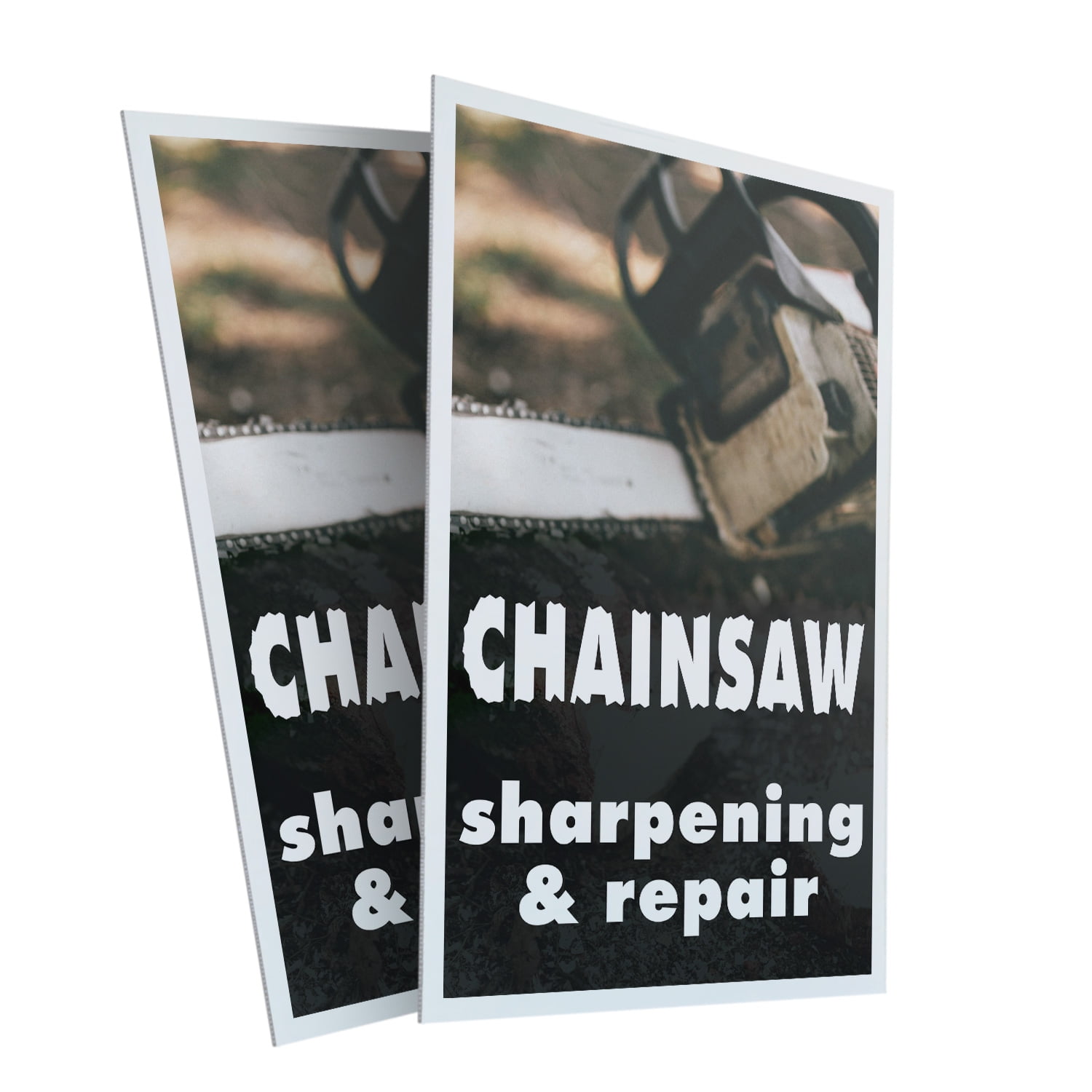 Chainsaw Sharpening and Repair (2-Pack) 24 Inch x 36 Inch Plastic Signs ...