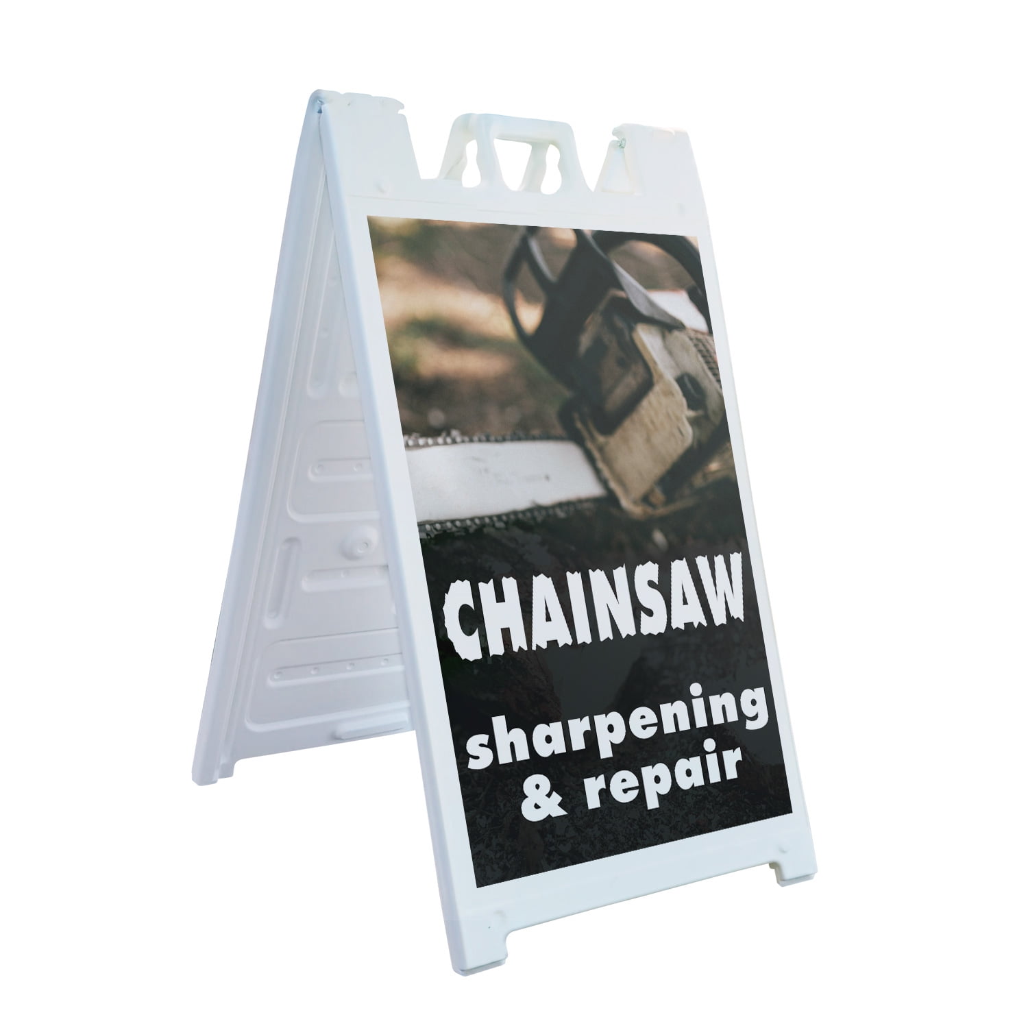 Chainsaw Sharpening and Repair 24" x 36" Double Sided A-Frame Sidewalk ...