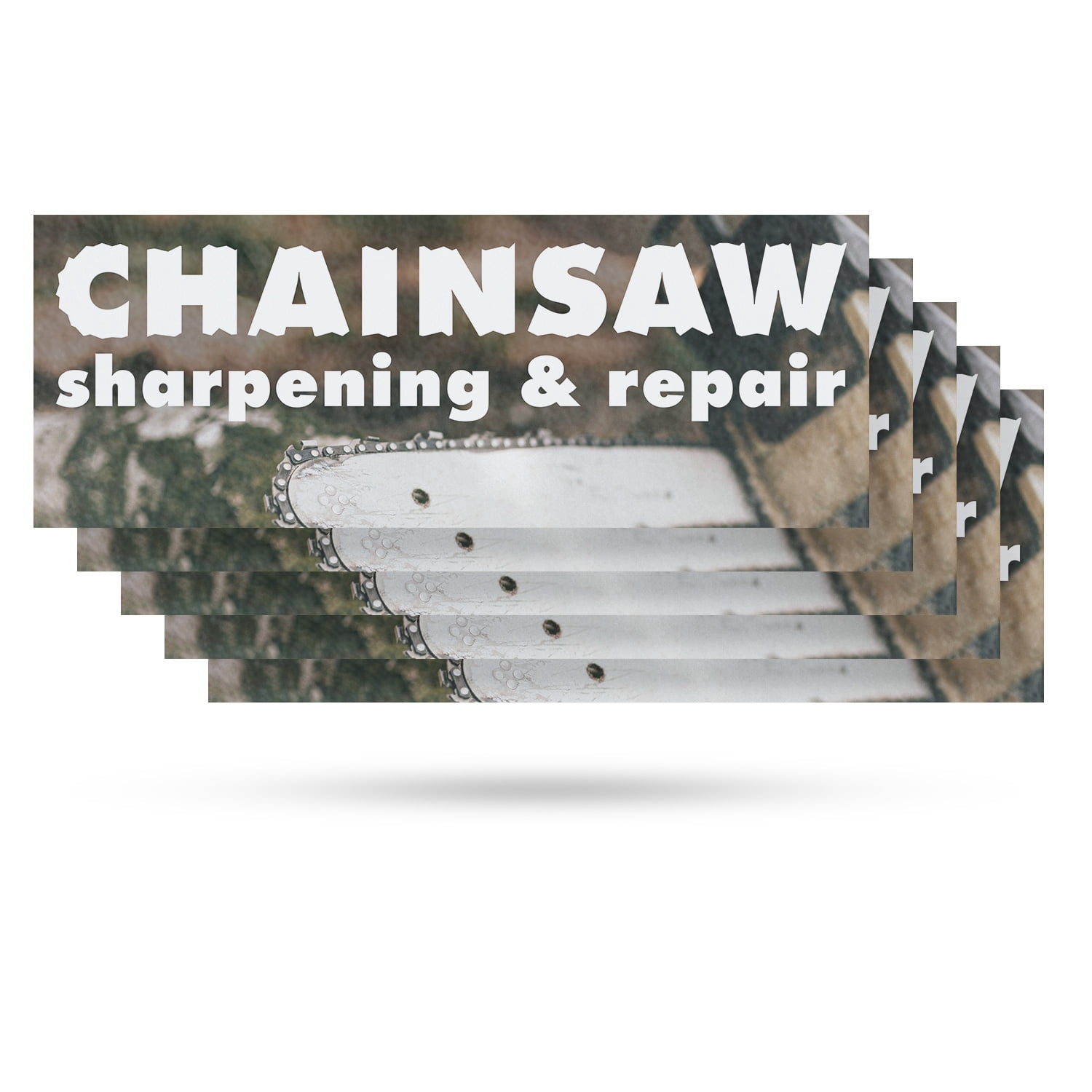Chainsaw Sharpening and Repair Vinyl Decal 5 Pack of 12 Inch x 5 Inch ...