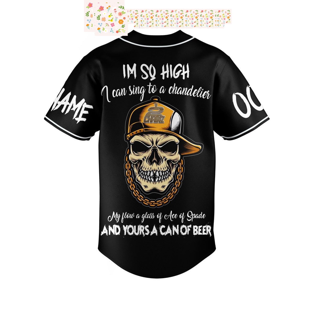 Chainz Im So High I Can Sing To A Chandelier Personalized Baseball ...