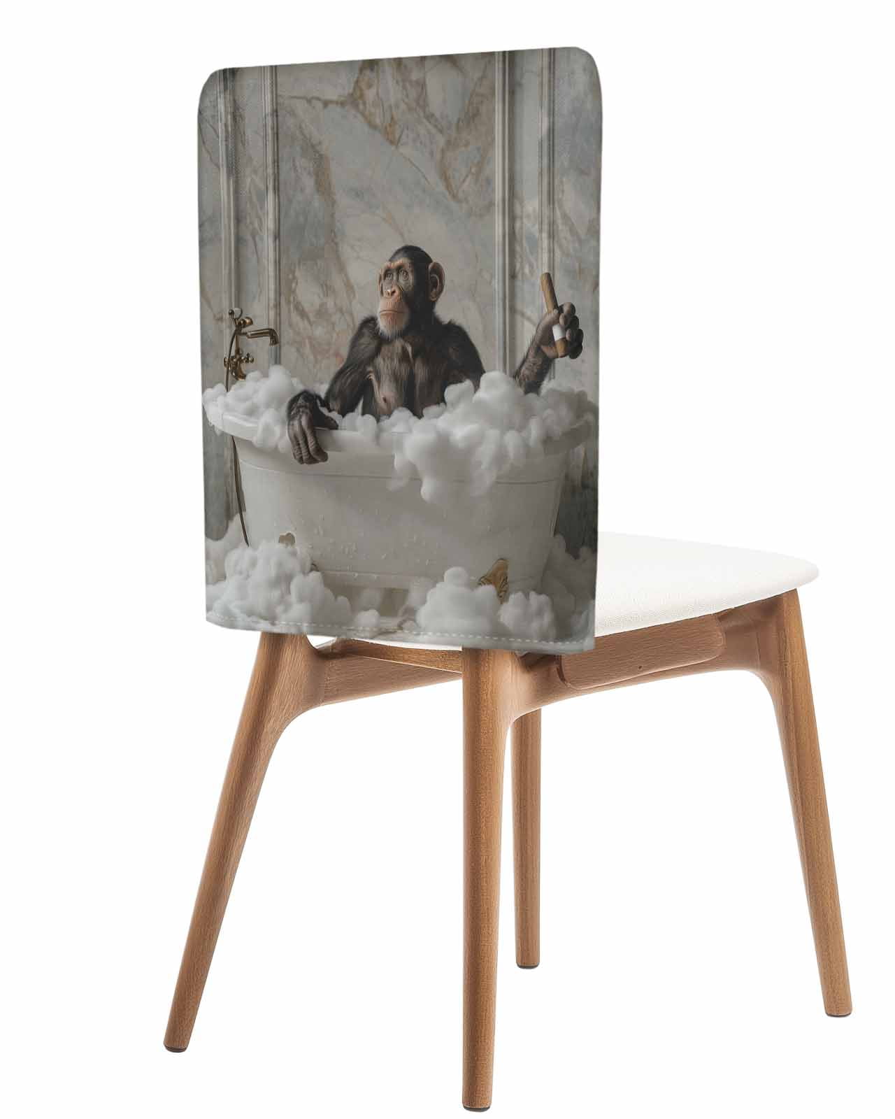 Chair Back Covers Set of 4, Animals Bathtub Bubble Marble Texture ...
