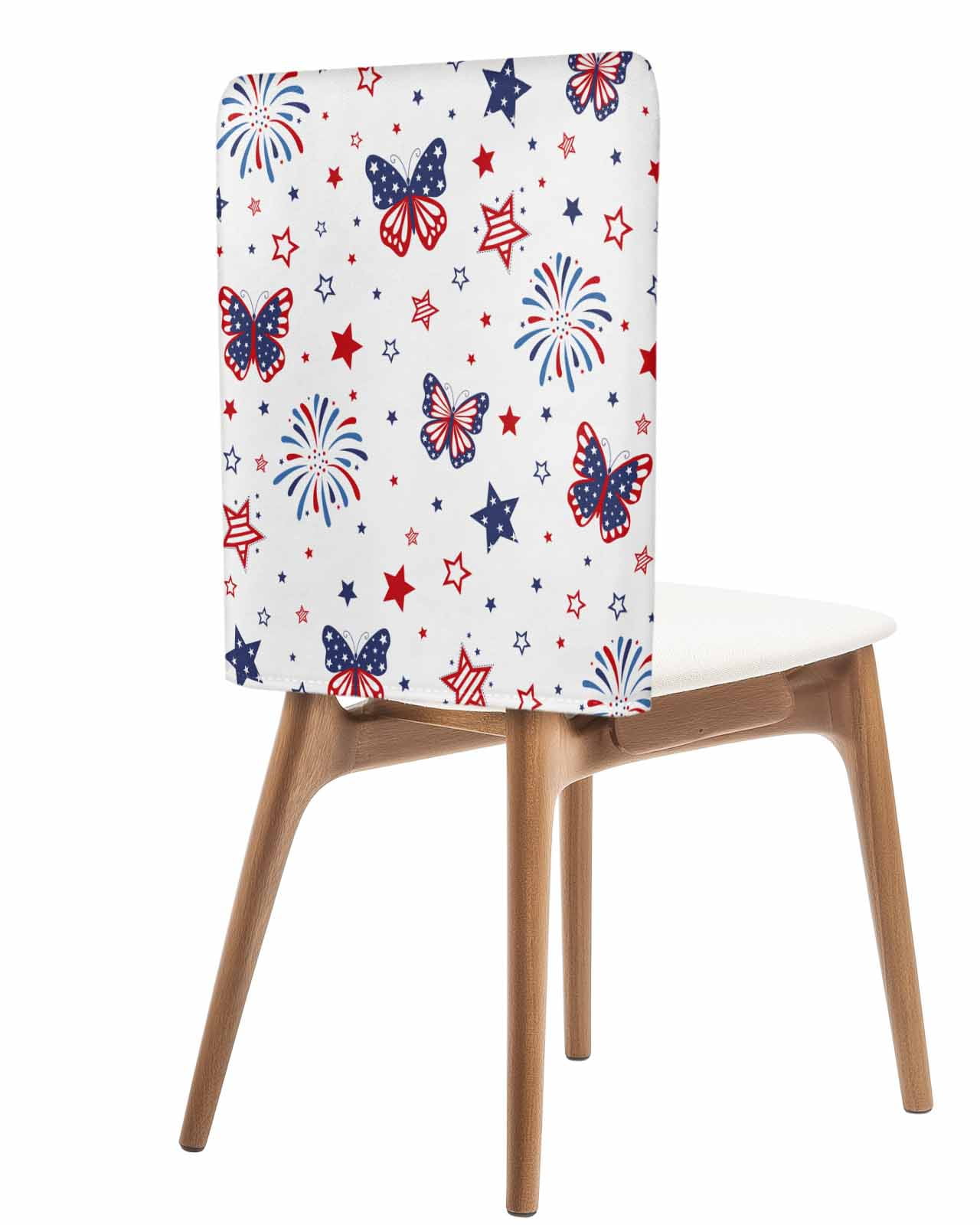 Chair Back Covers Set of 4, Independence Day Fireworks Butterflies ...