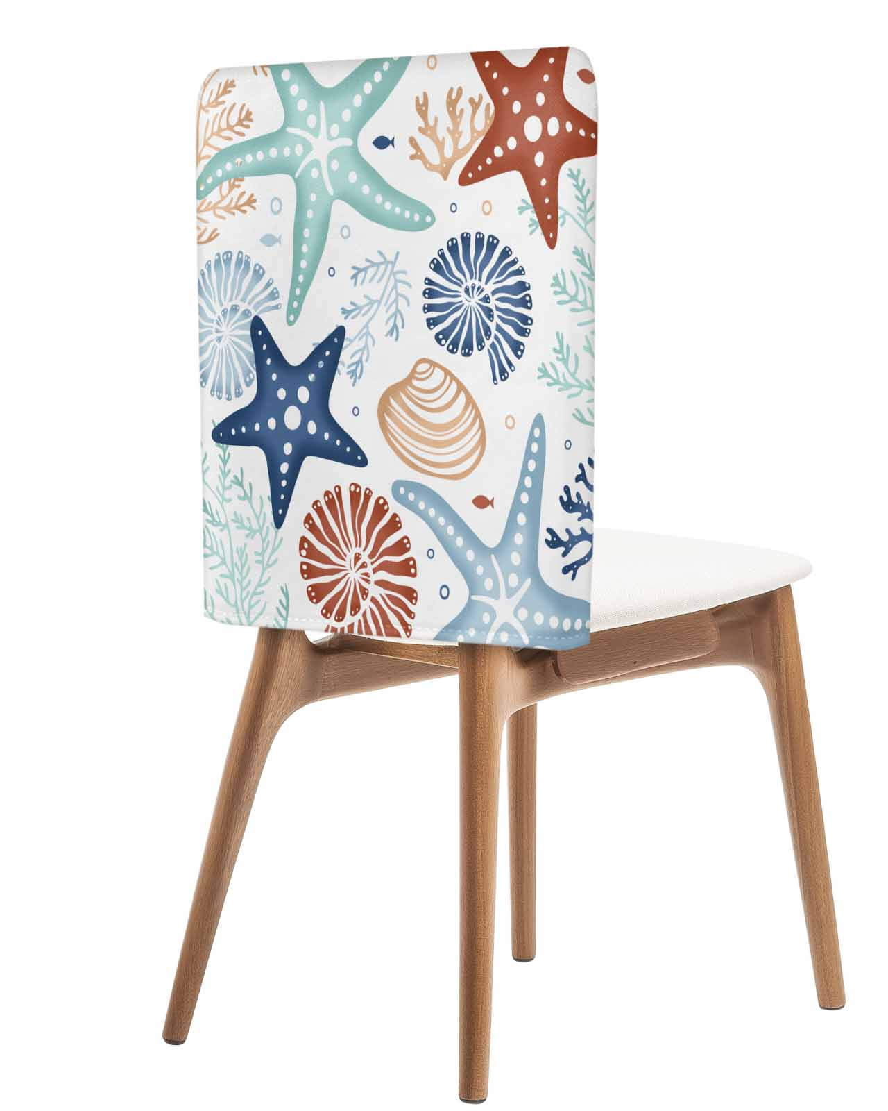 Chair Back Covers Set of 4, Summer Nautical Vintage Sea Animals ...