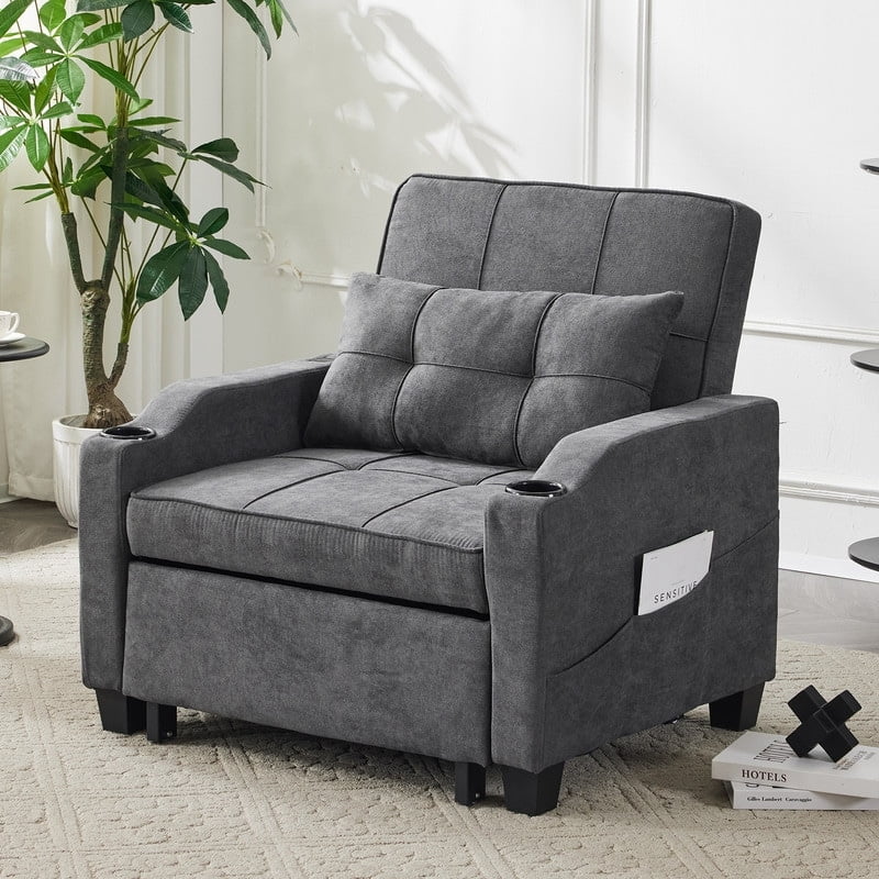 Chair Bed, Sleeper Sofa Chair Bed 3 in 1, Adjustable Recliner,Armchair ...