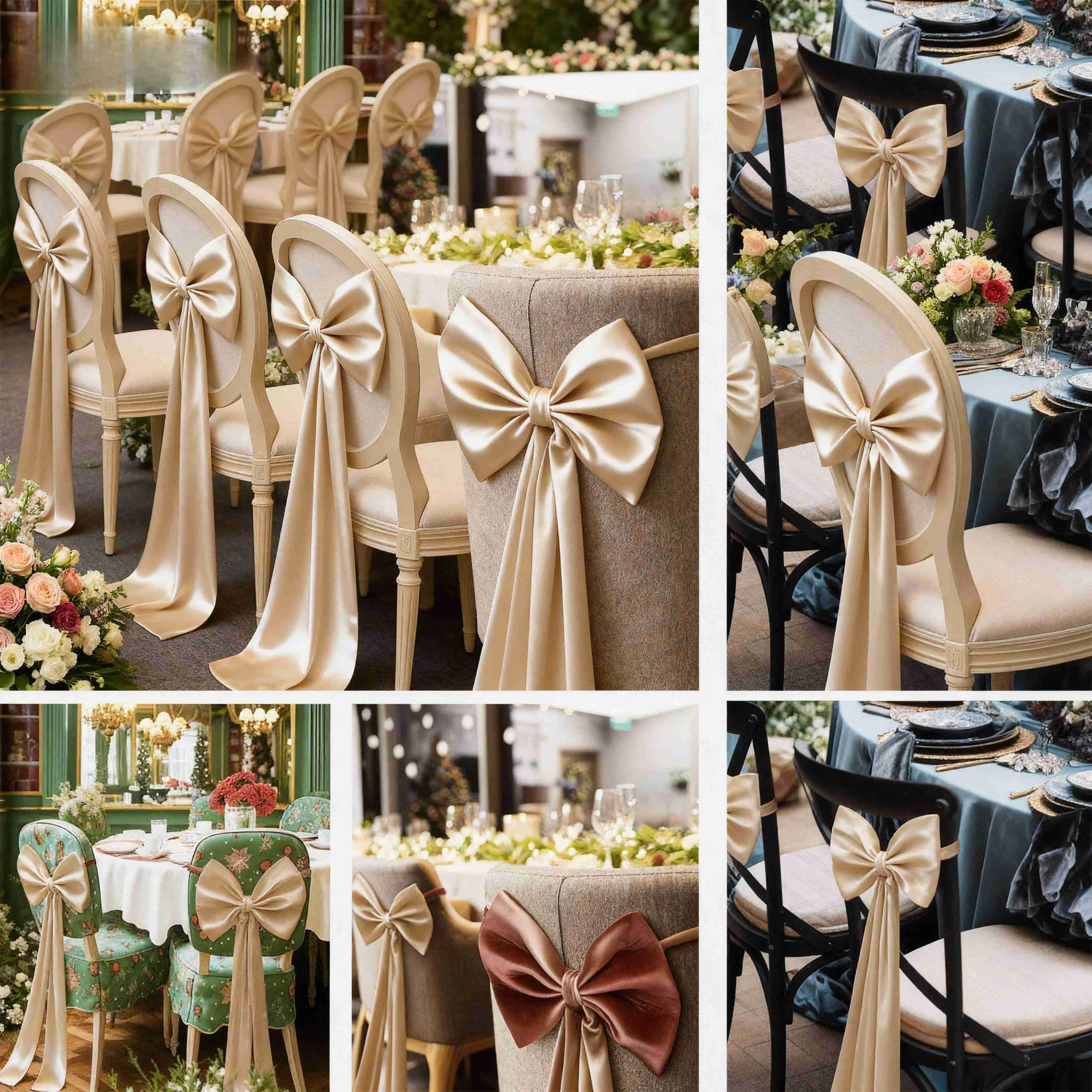 Chair Bows & Chair Sashes, Christmas Banquet Event Decor Essentials ...