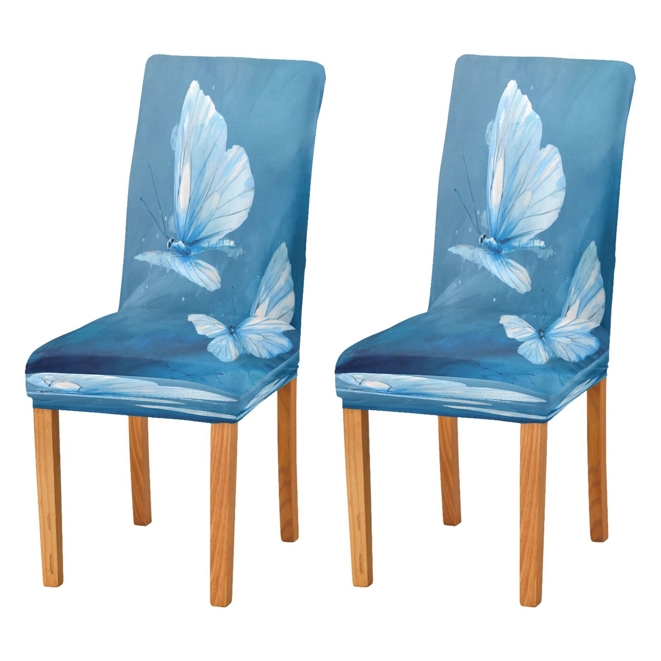 Chair Cover 2 Pack Removable Dining Chair Protectors Washable Chair ...